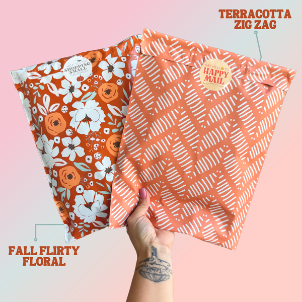 *IMPERFECT* 10x13" Terracotta Zig Zag Poly Mailer – Magical Mailers